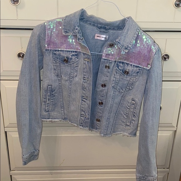 Sunset + Spring | Jackets & Coats | Sunset Spring Cropped Denim Jacket ...